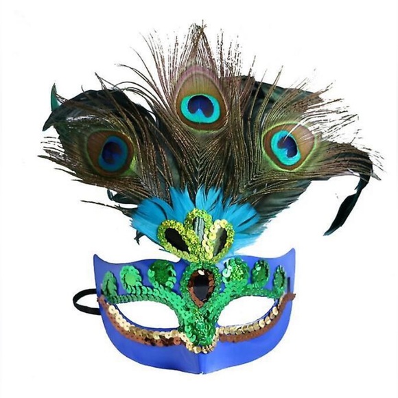 Wanyin | Accessories | Peacock Feather Eye Mask Halloween Costume Party ...